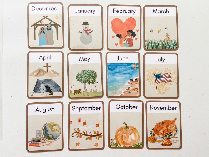 Months of the Year Printable Learning Wheel Flash Cards Homeschool ...
