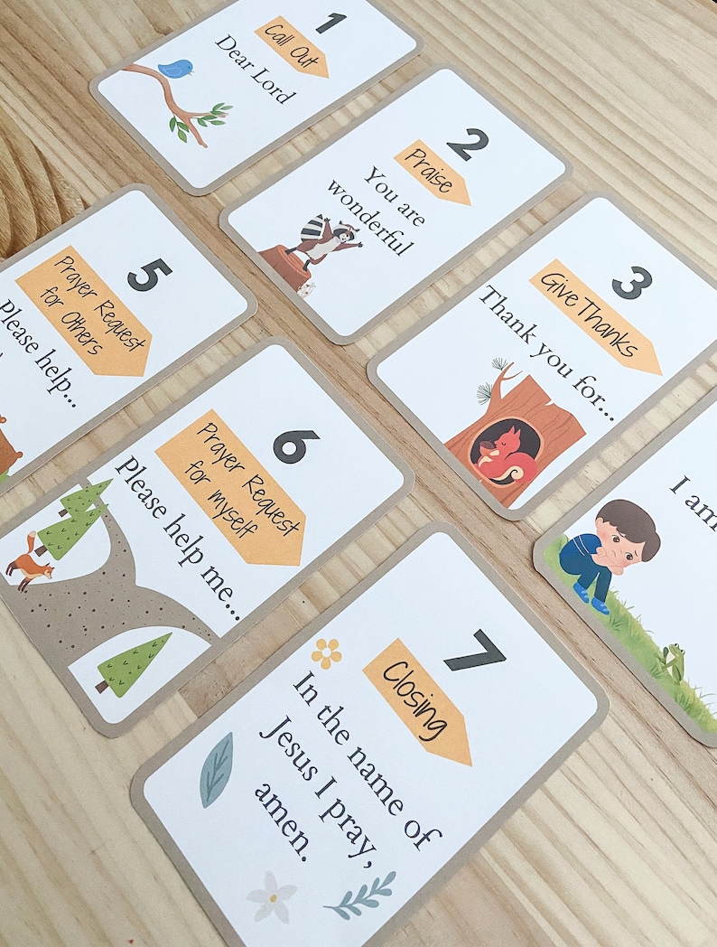 Christian Prayer Cards for Kids - How to Pray Teaching Bible Printables ...
