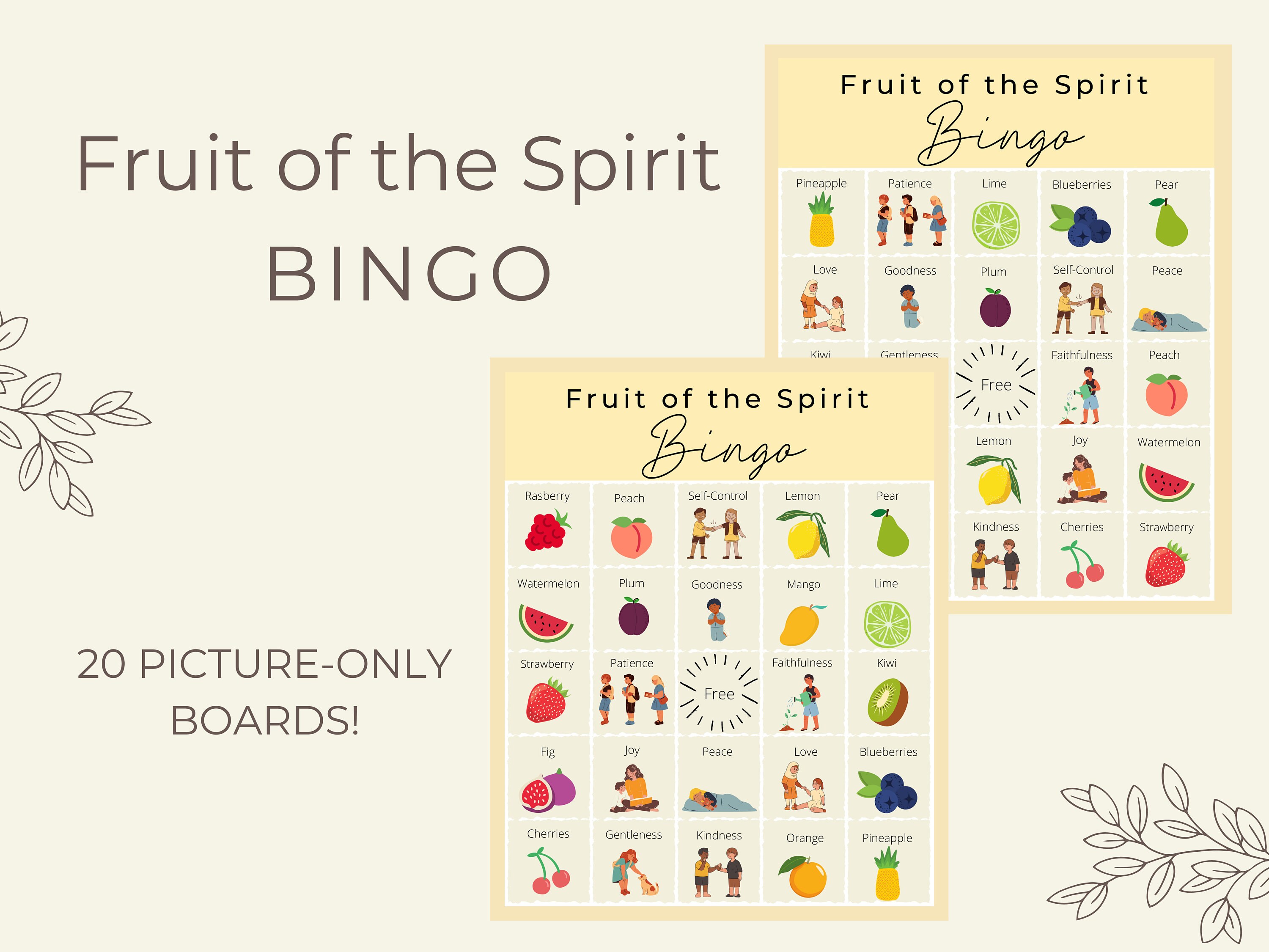 Fruit of the Spirit Bingo Game Digital Download Bible Games - Etsy UK