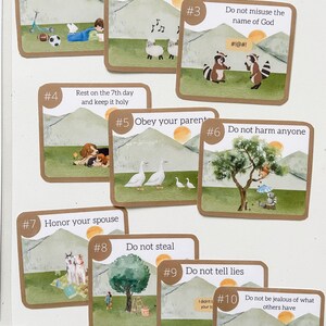 Ten Commandments Printable Memory Game Bible Memory Game - Etsy