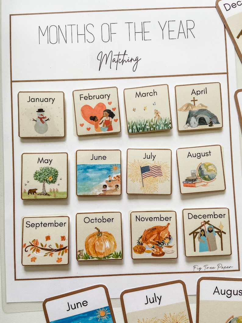 Months of the Year Printable Learning Months Months of the - Etsy