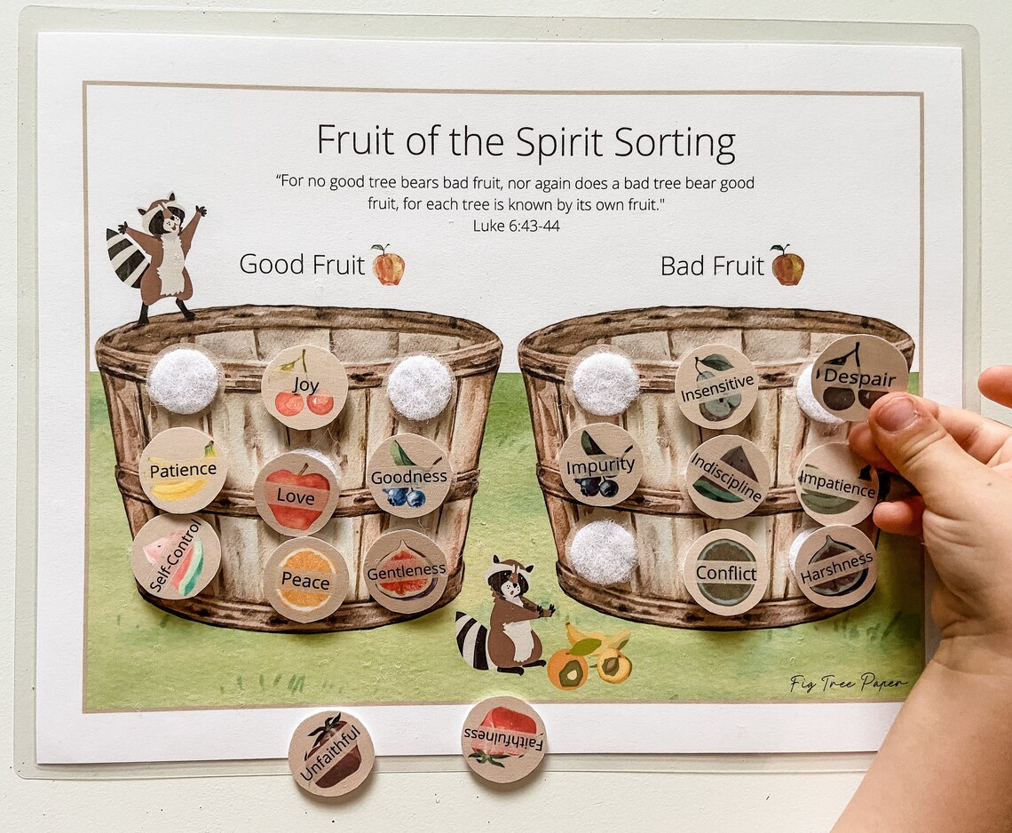 Fruit of the Spirit Game Bible Game for Little Ones Bible - Etsy