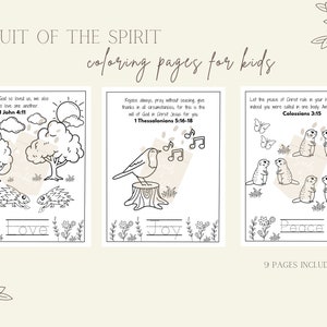 Fruit of the Spirit Coloring Pages for Kids, Bible Printables for Kids ...