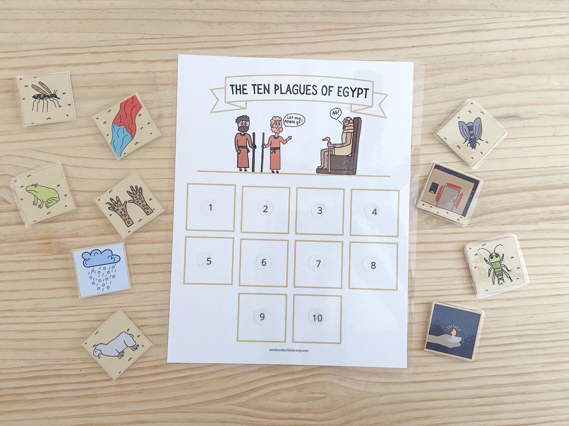 Plagues of Egypt Bible Memory Game, Ten Plagues of Egypt Activity ...