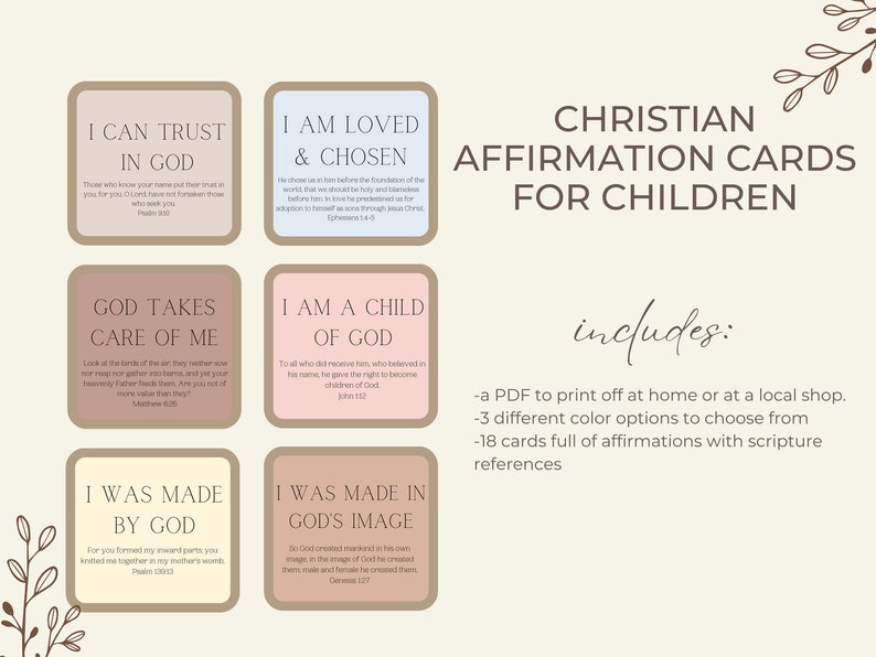 Bible Affirmation Cards for Kidsbiblical Truth Cards - Etsy