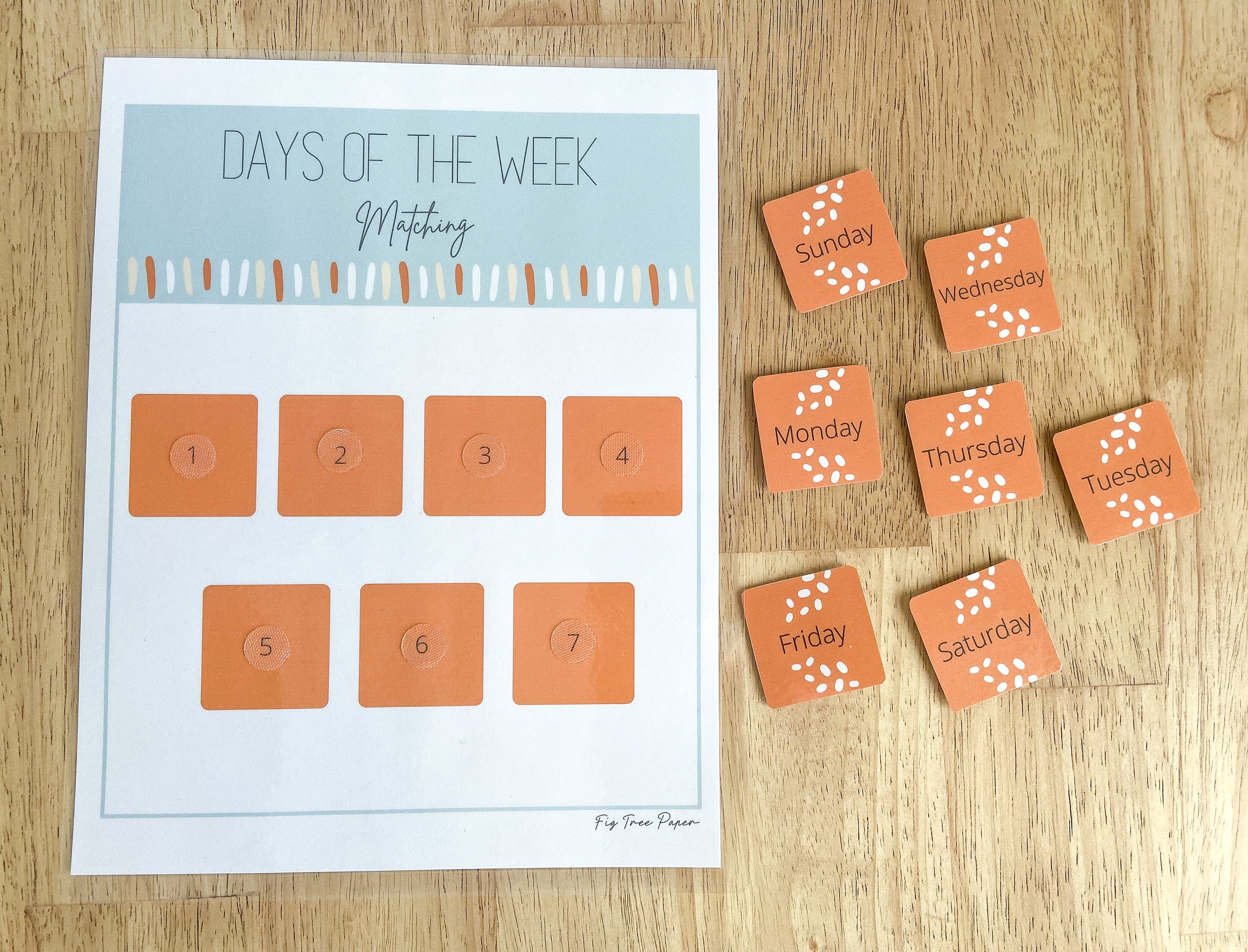 Days of the Week Printable, Days of the Week Matching, Tracing & Wheel ...