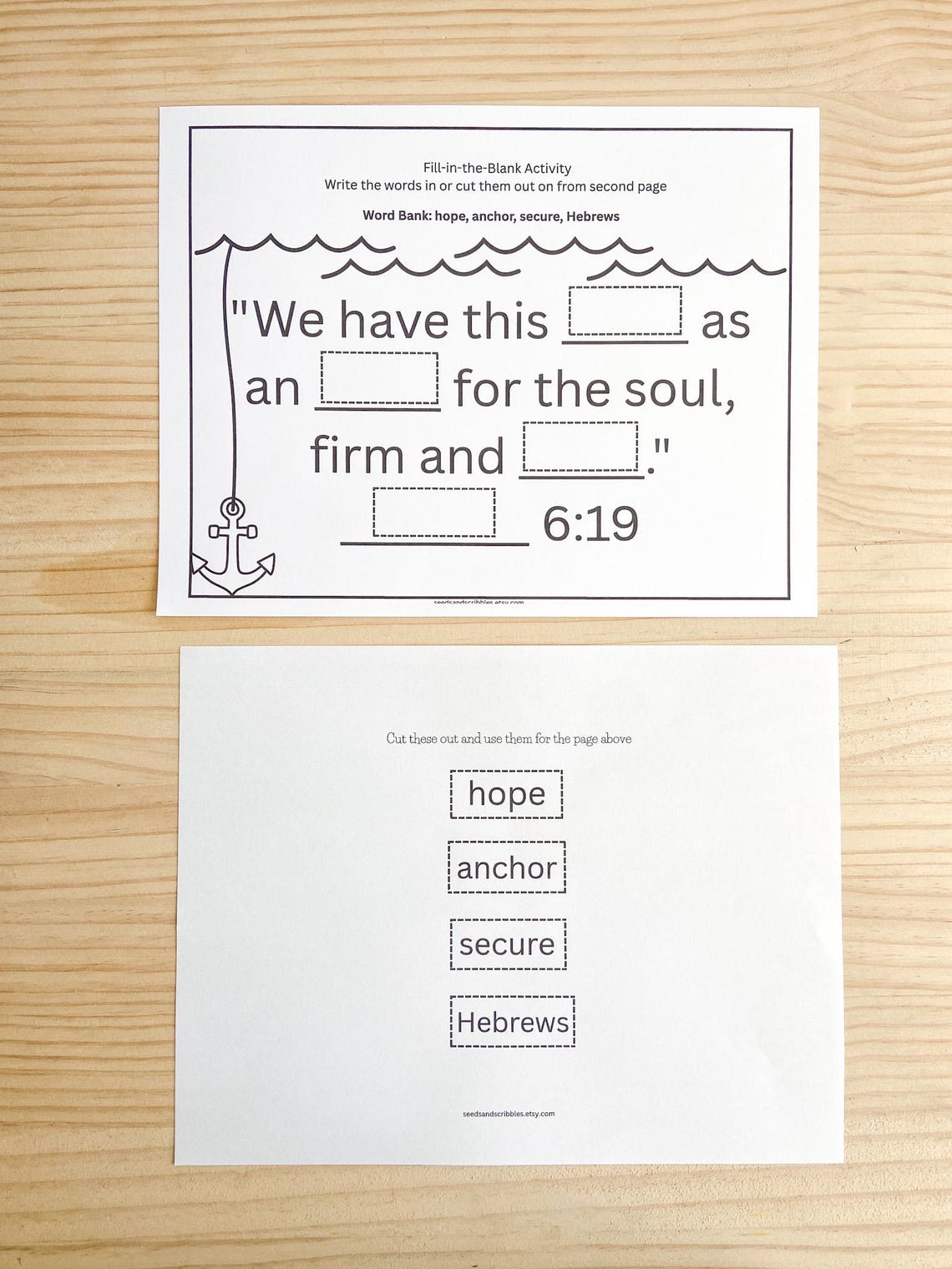 Anchored in Christ Activity Pack, Jesus Anchor Craft Bible Verse ...