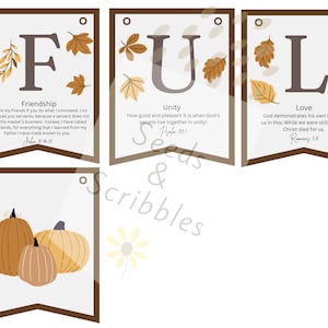 Thankful Banner, Printable Fall Banner, Fall Banner for Mantle, Bible ...