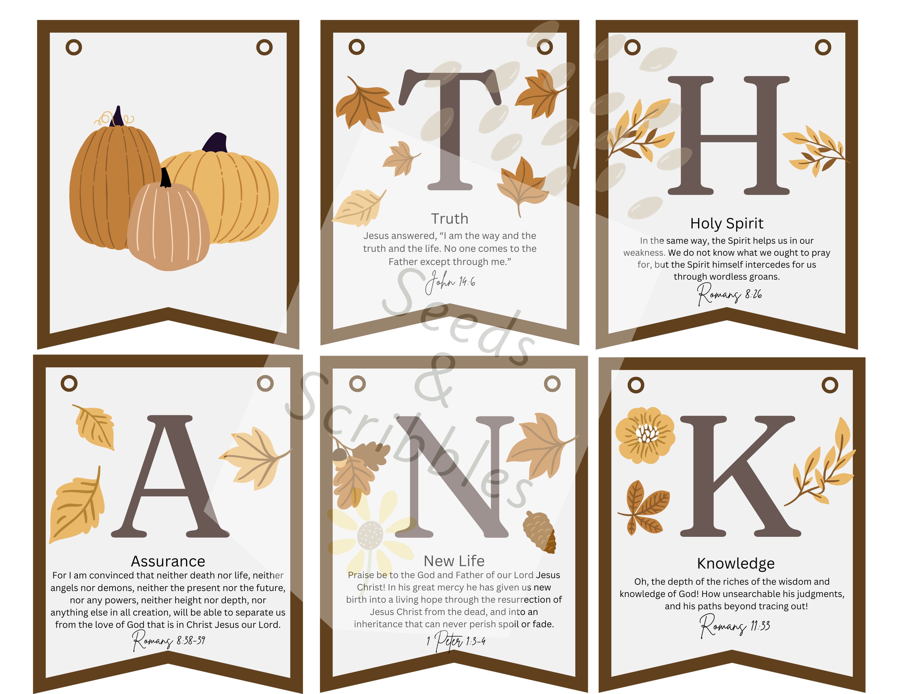 Thankful Banner, Printable Fall Banner, Fall Banner for Mantle, Bible ...