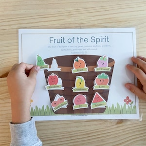 Fruit of the Spirit Matching Game, Bible Printable for Kids, Bible ...