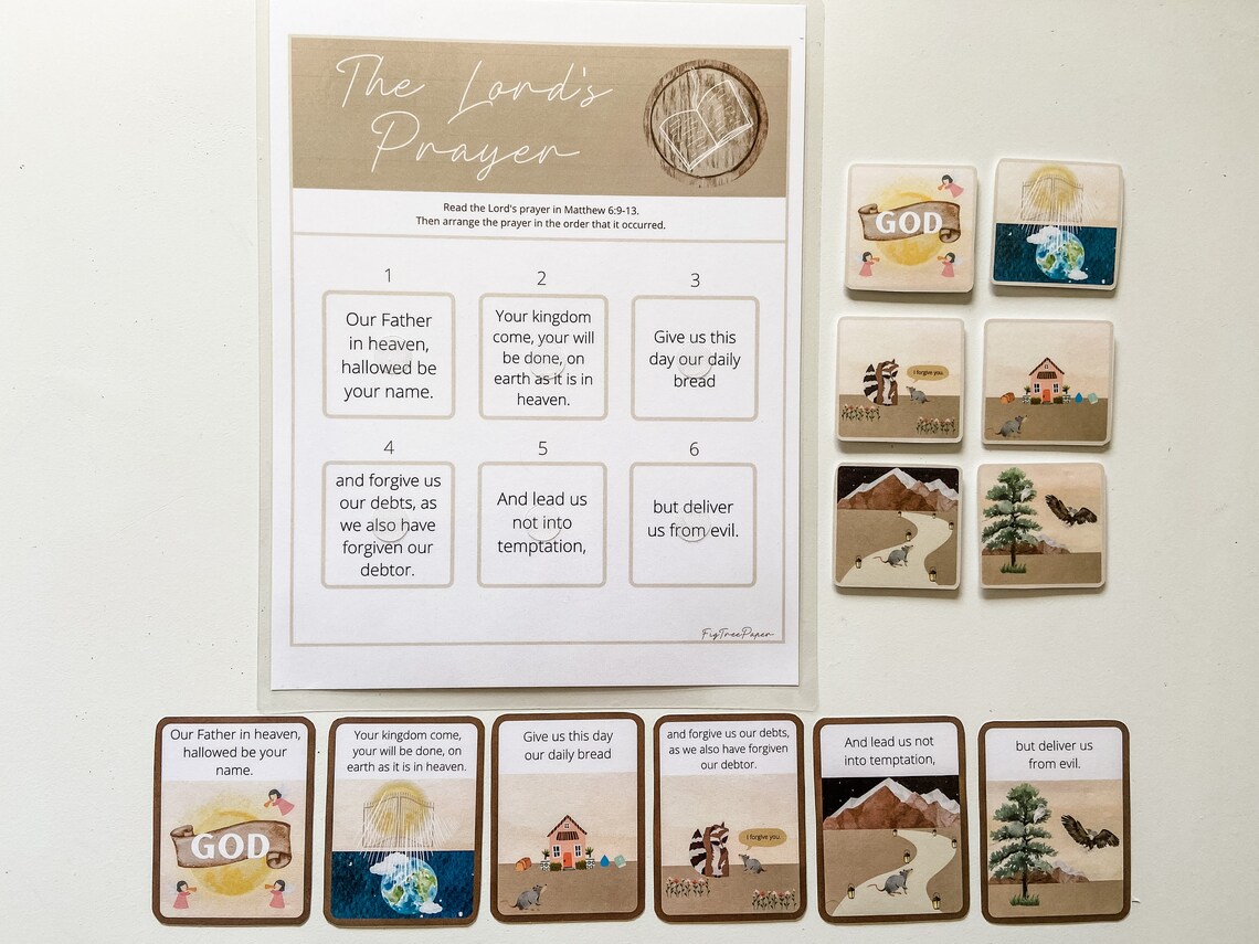 The Lord's Prayer for Kids, the Lord's Prayer Printable, Kids Prayer ...