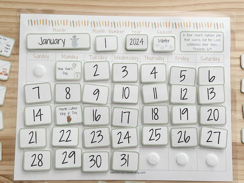 Perpetual Calendar, Printable Calendar for Kids, Homeschool Printable ...