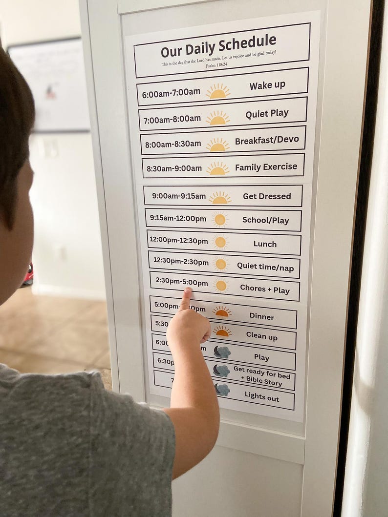 Customizable Kids Daily Visual Schedule Printable Template for ...