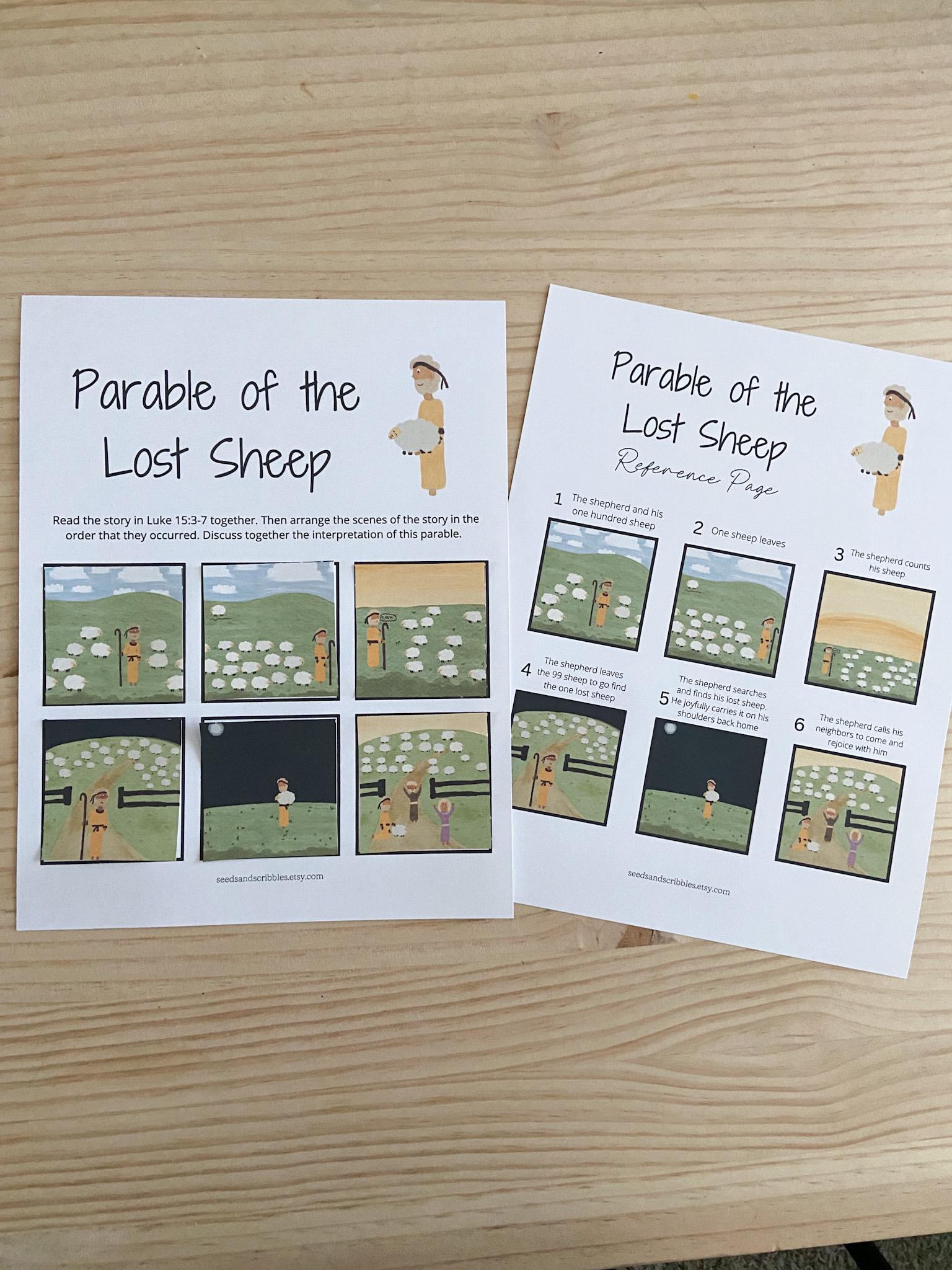 Lost Sheep Parable Craft - Jesus Bible Worksheets Kids Sunday School ...