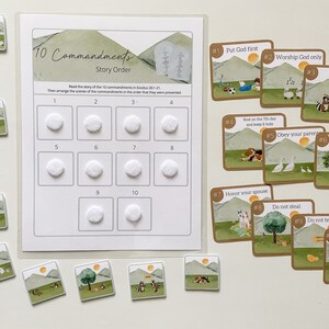 Ten Commandments Printable Memory Game Bible Memory Game - Etsy