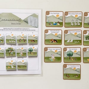 Ten Commandments Printable Memory Game Bible Memory Game - Etsy