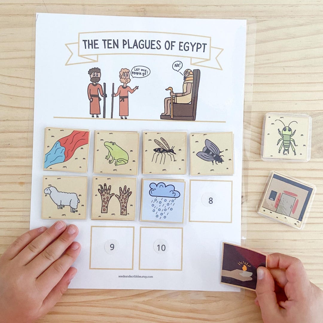 Plagues of Egypt Bible Memory Game, Ten Plagues of Egypt Activity ...