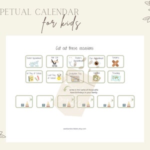 Perpetual Calendar, Printable Calendar for Kids, Homeschool Printable ...