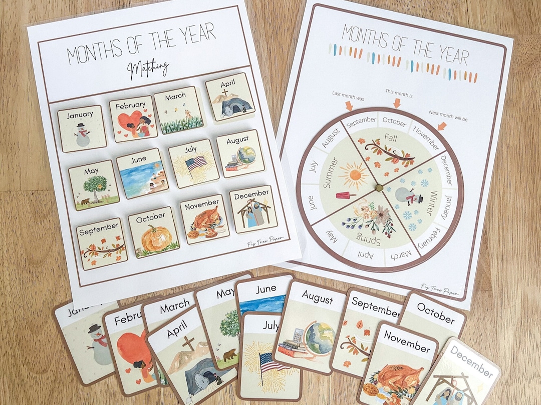 Months of the Year Printable, Learning Months, Months of the Year Wheel ...