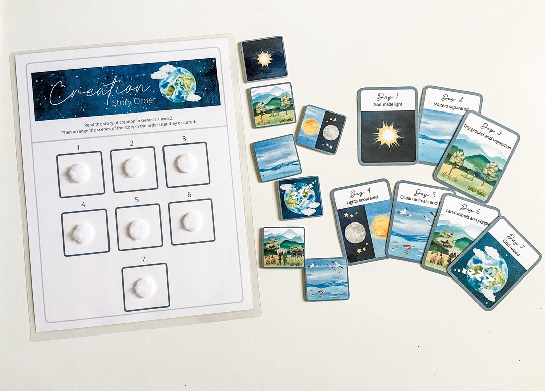 7 Days of Creation Printable, Bible Activity for Kids, Genesis Bible ...