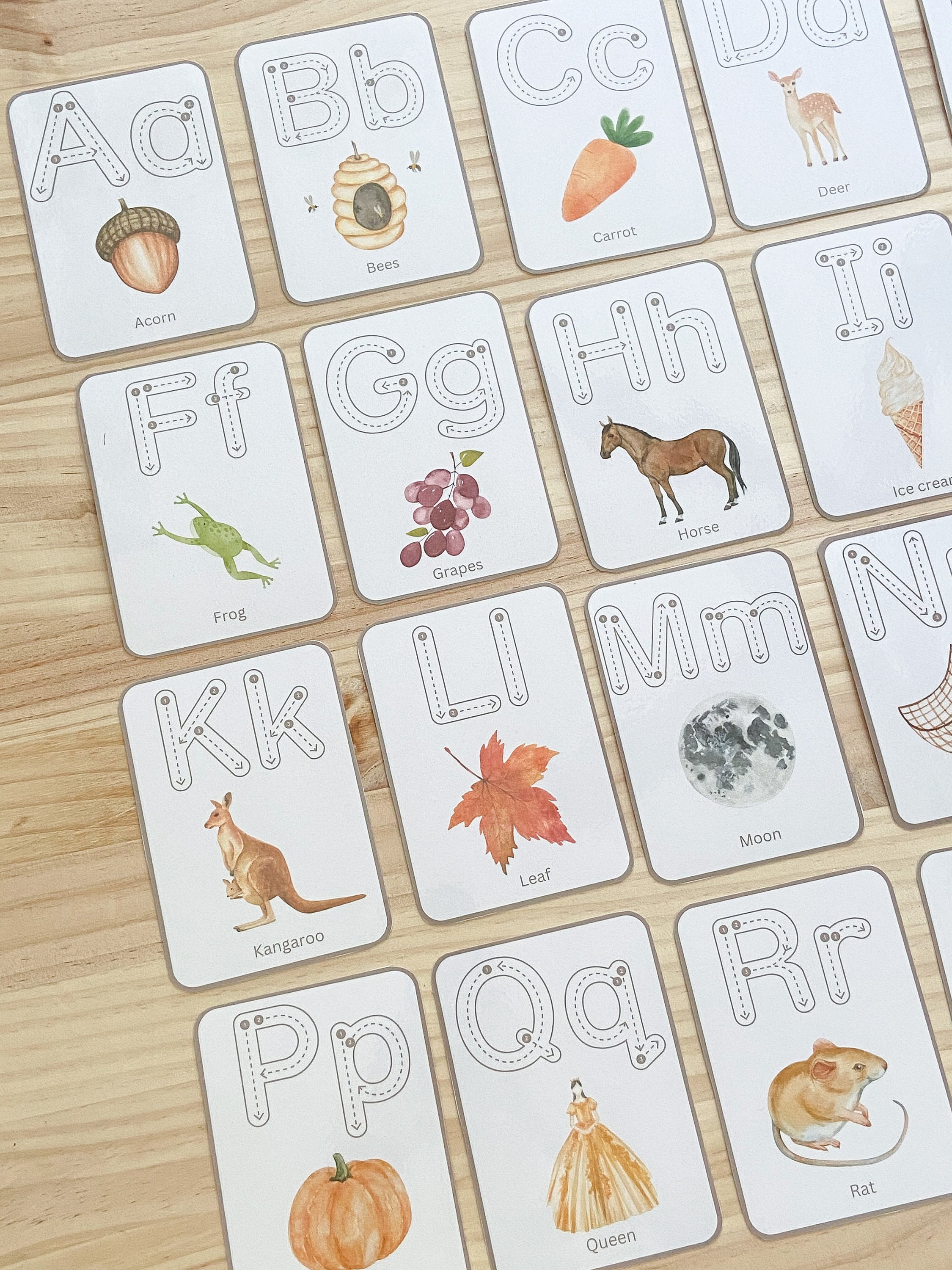 Alphabet Tracing Cards Preschool/kindergarten Letter - Etsy