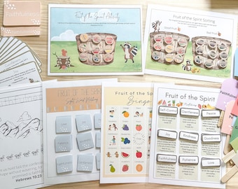 Printable Modern Fruit of the Spirit Memory Cards - Etsy