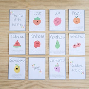 Simple Fruit of the Spirit Cards for Kids - Bible Printables, Christian ...