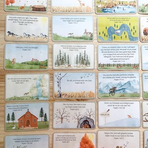 Psalms Bible Verse Cards for Kids - Christian Scripture Memory Learning ...
