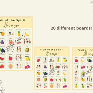 Fruit of the Spirit Bingo Game, Digital Download, Bible Games, Sunday ...