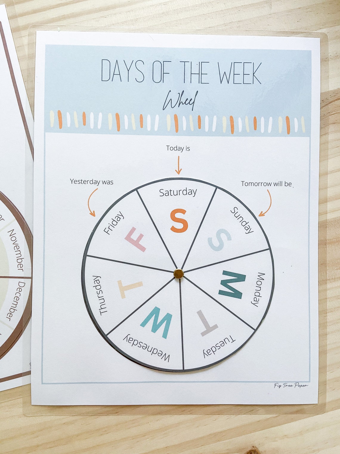 Calendar Wheels Bundle, Weather Wheel, Days of the Week Wheel, and ...