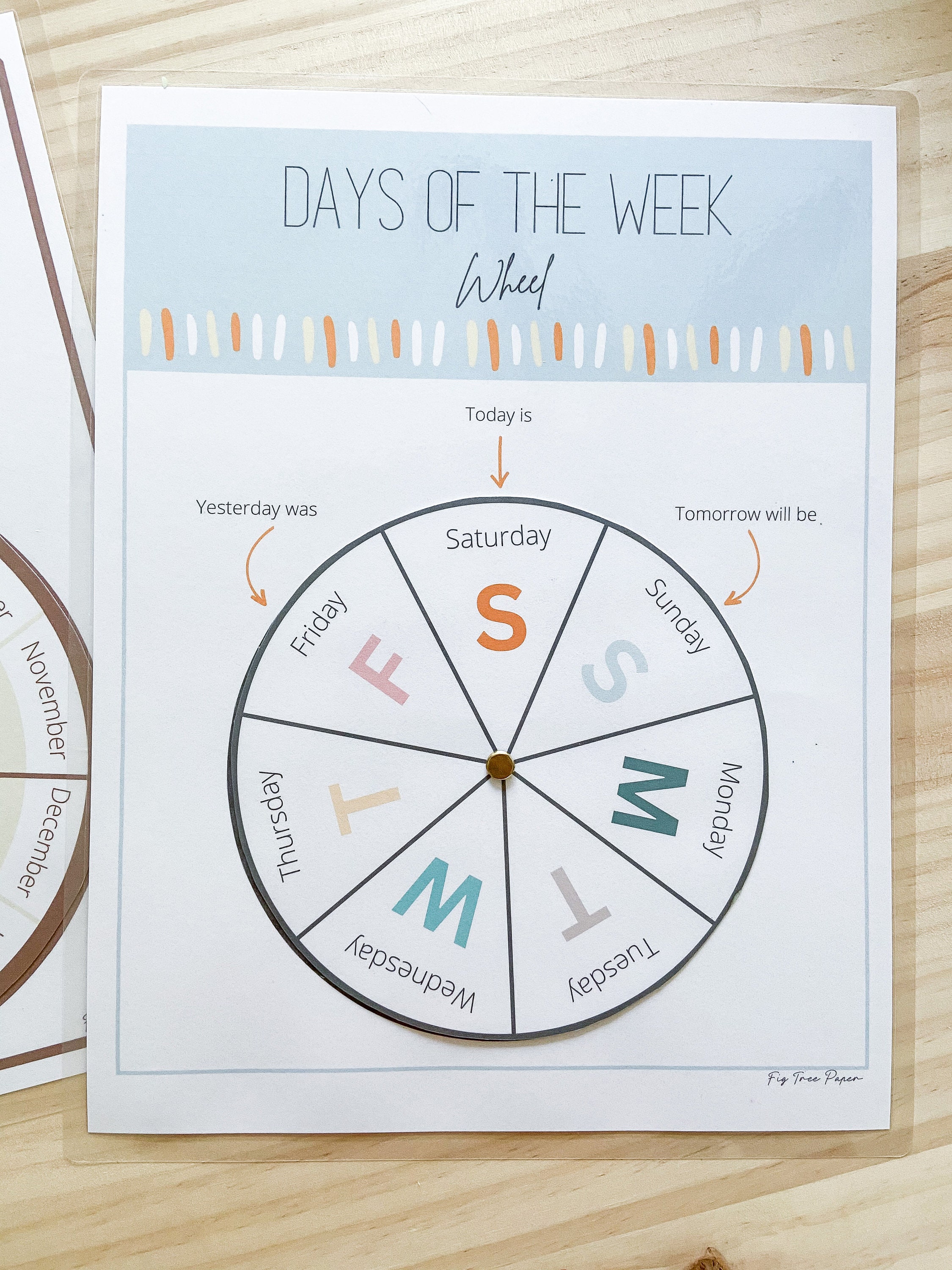 Calendar Wheels Bundle, Weather Wheel, Days of the Week Wheel, and ...