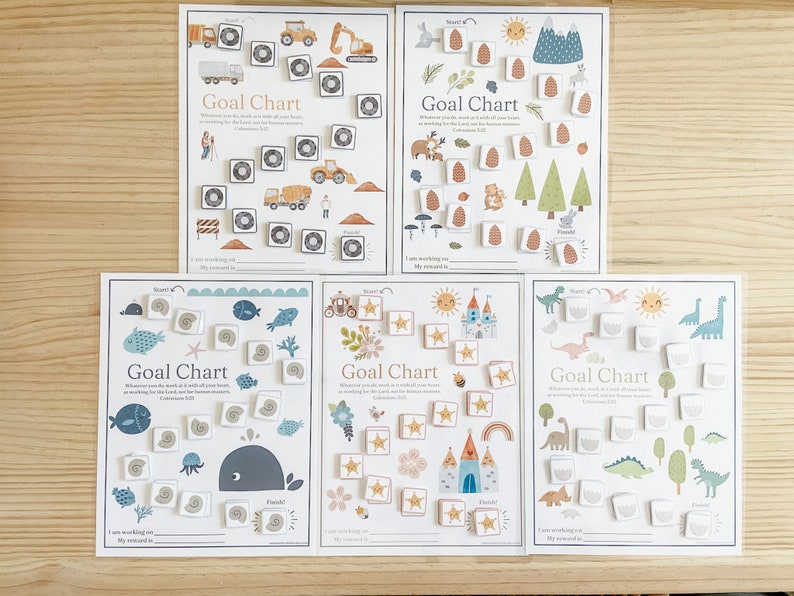 Goal Chart Kids Bundle, Reward Chart for Kids, Potty Chart, Good ...