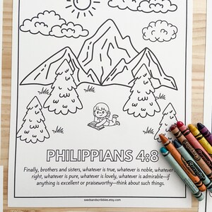 Philippians 4:8 Activity Pack for Kids, Think About Such Things, Bible ...