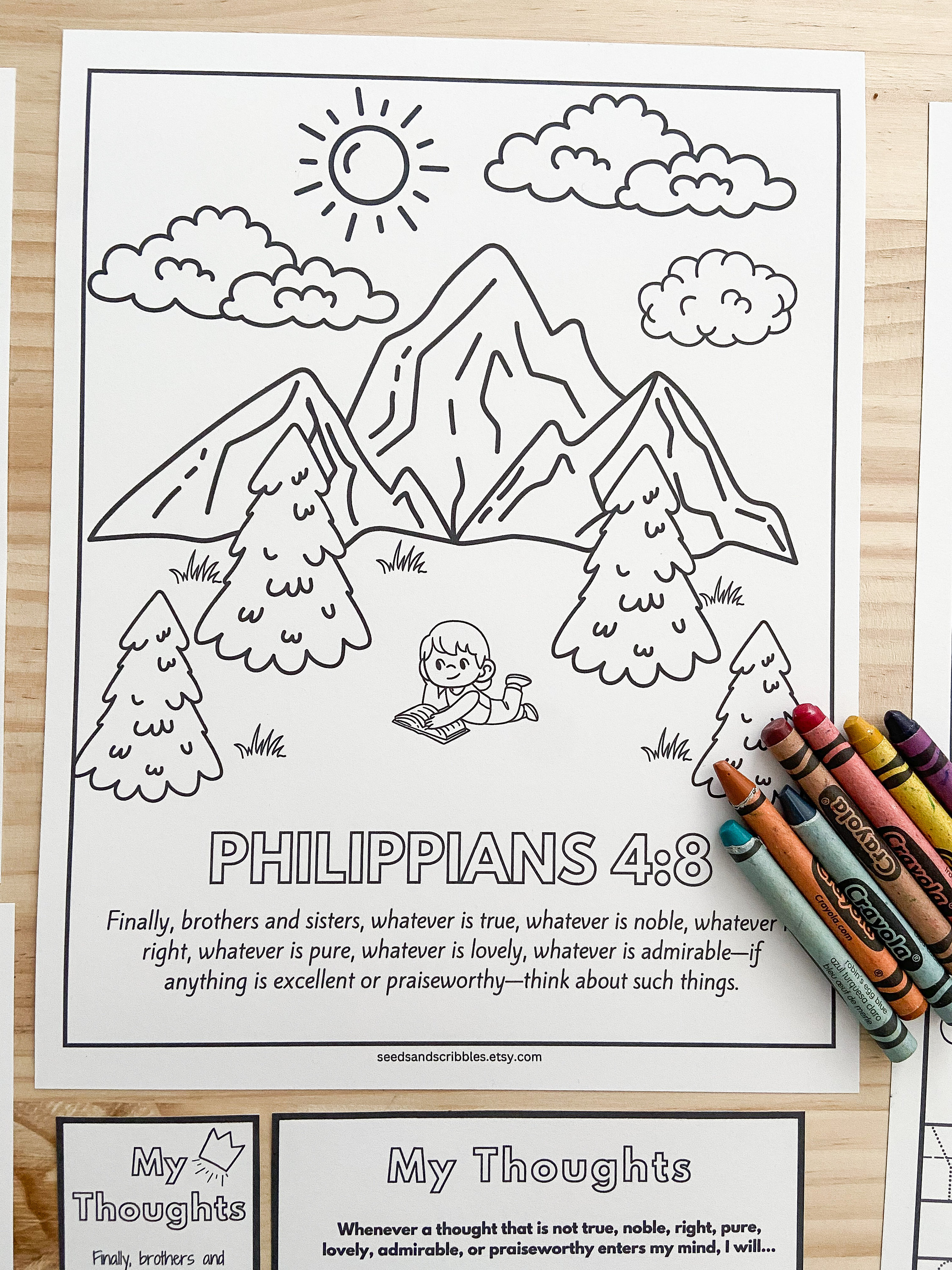 Philippians 4:8 Activity Pack for Kids, Think About Such Things, Bible ...