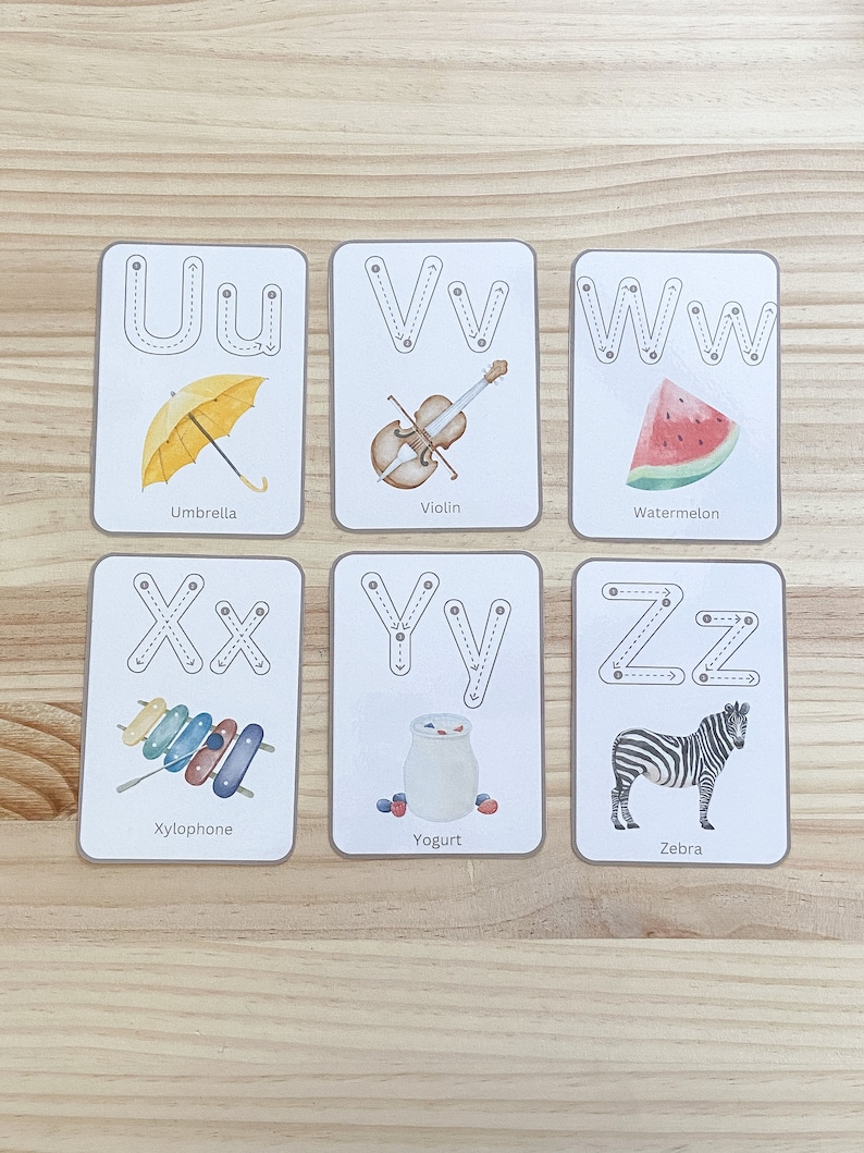 Alphabet Tracing Cards Preschool/kindergarten Letter - Etsy