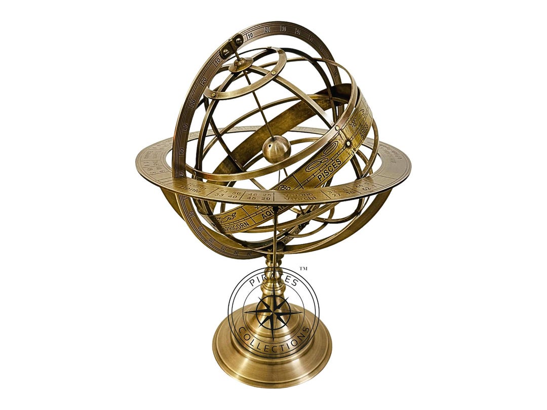 Personalized Brass Armillary Sphere: Engraved Nautical Astrolabe, Home ...