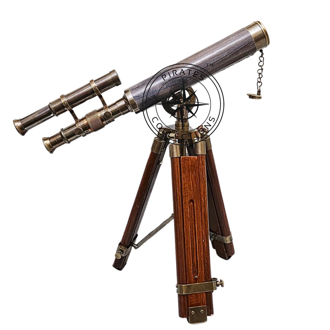 Double Barrel Telescope 14" Antique Maritime Spyglass Marine Theme With ...