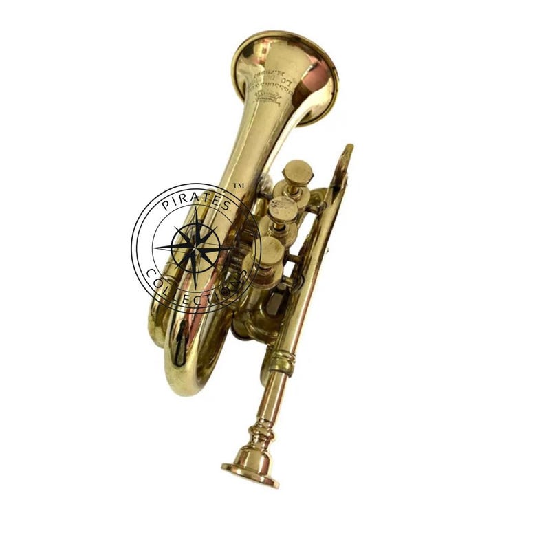 Brass Polished Bb Mini Trumpet Pocket Bugle Horn 3 Valve Mouthpiece for ...