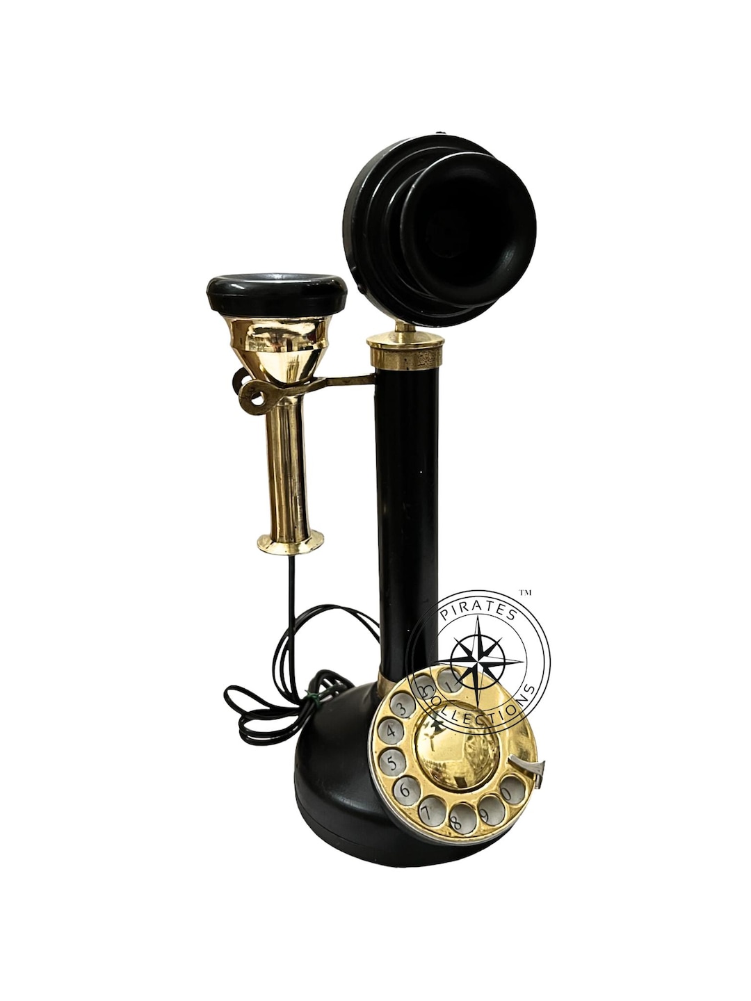 Old Retro Candlestick Phone Rotary Dial Home Office Decor Functional ...