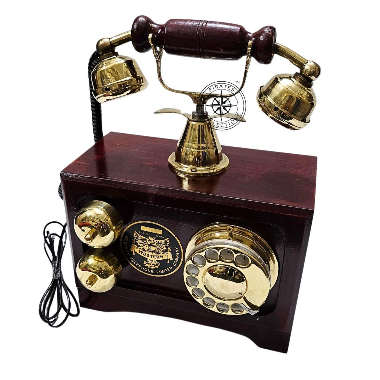 Royal Retro Dial Wooden Brown Telephone, Authentic Wooden Telephone ...