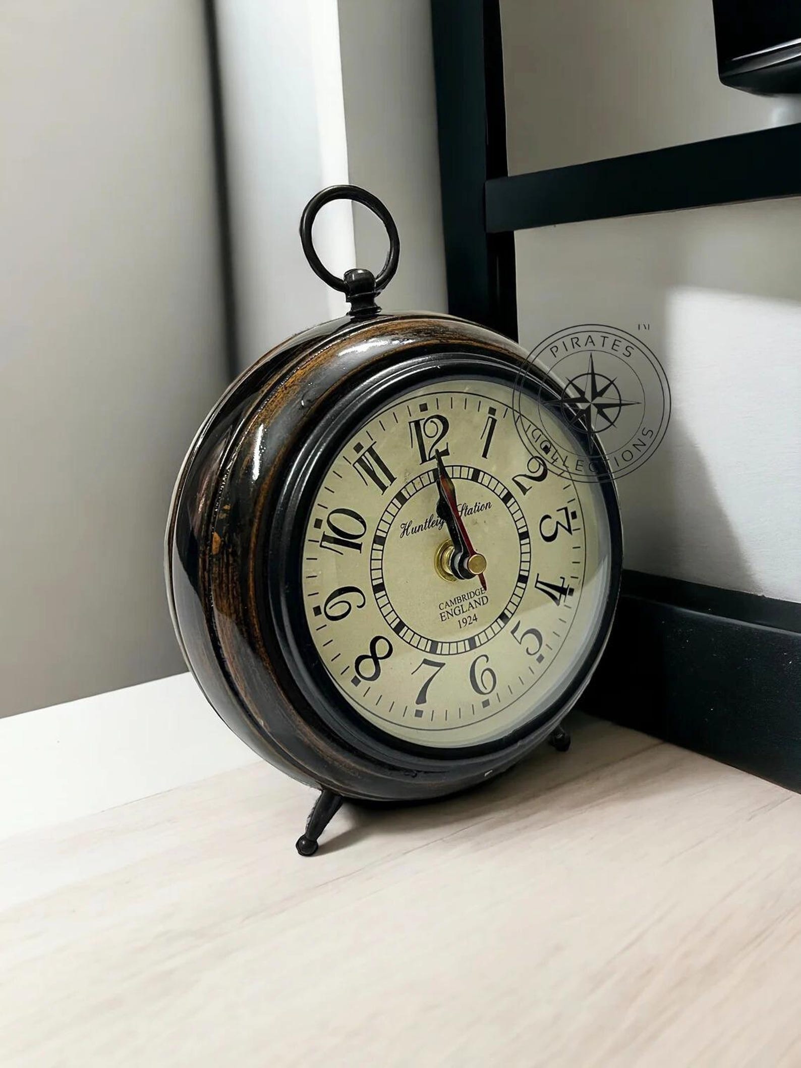 Wooden Tabletop Desk Clock, Round Office Clock - Etsy