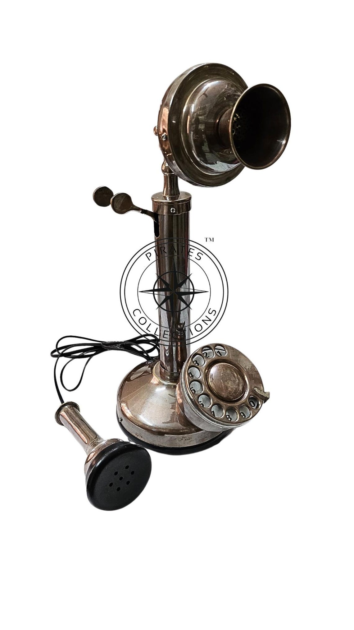 Old Retro Candlestick Phone Rotary Dial Home Office Decor Functional ...