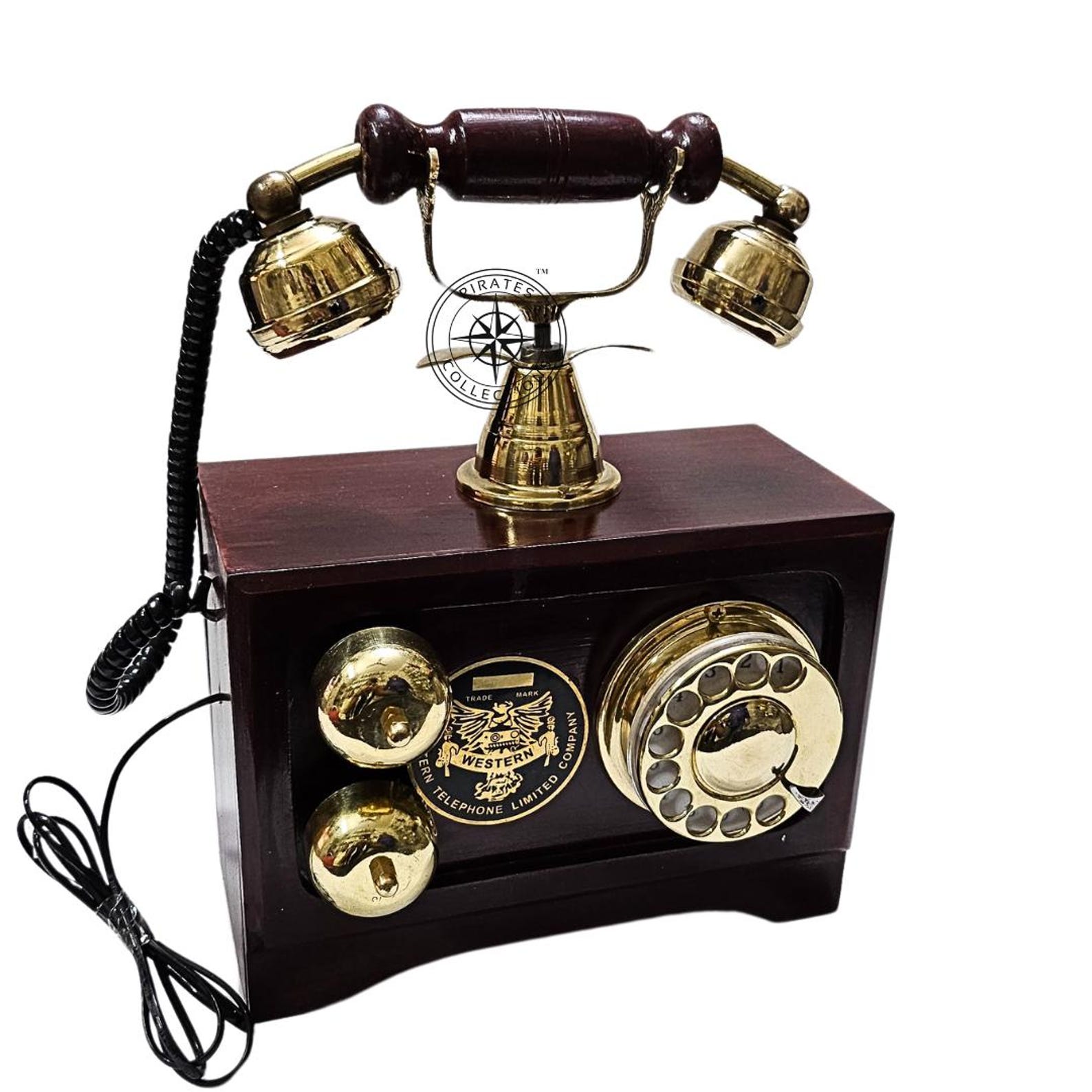 Royal Retro Dial Wooden Brown Telephone, Authentic Wooden Telephone ...