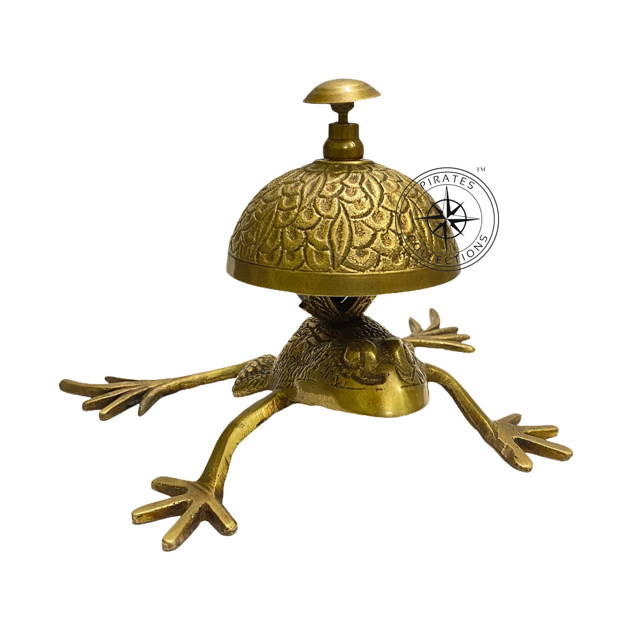 Brass Table Bell, Frog Style Hotel Counter Bell, Office Service Calling ...