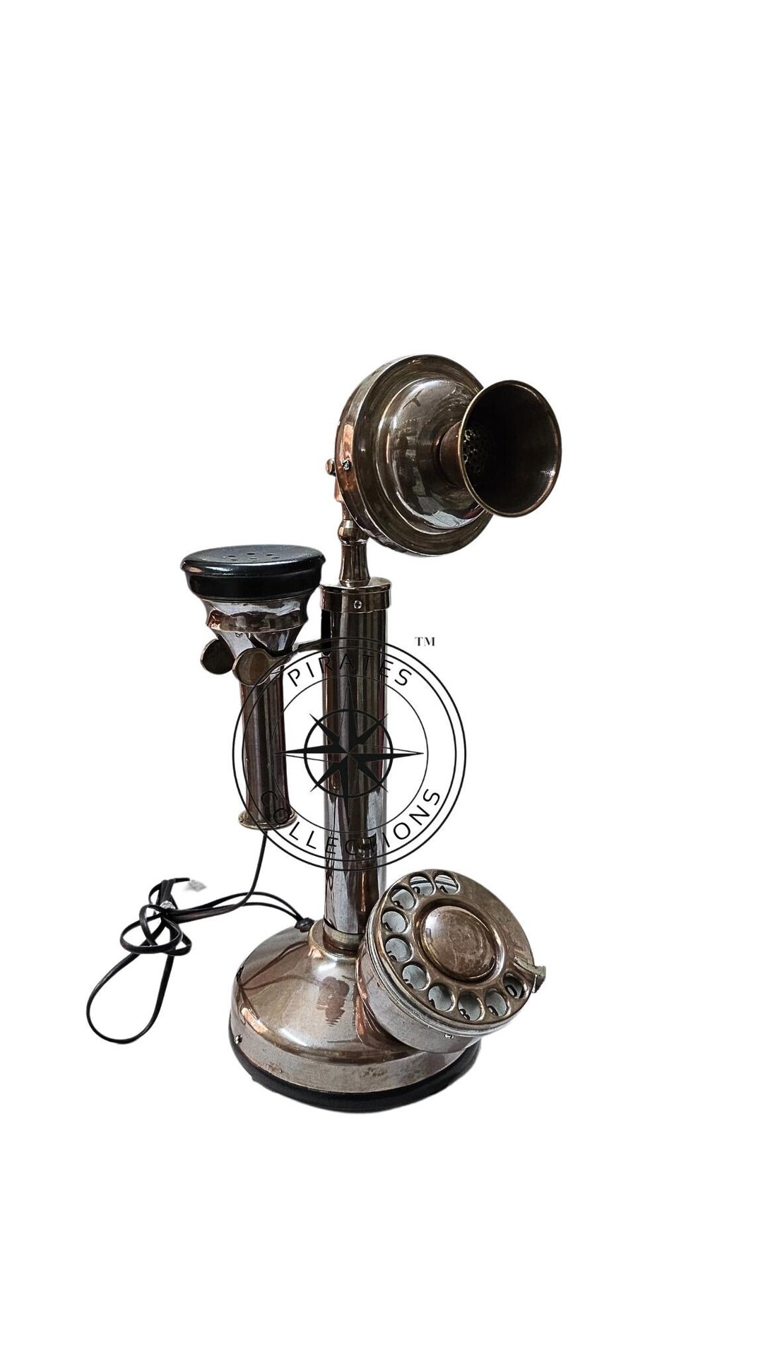 Old Retro Candlestick Phone Rotary Dial Home Office Decor Functional ...