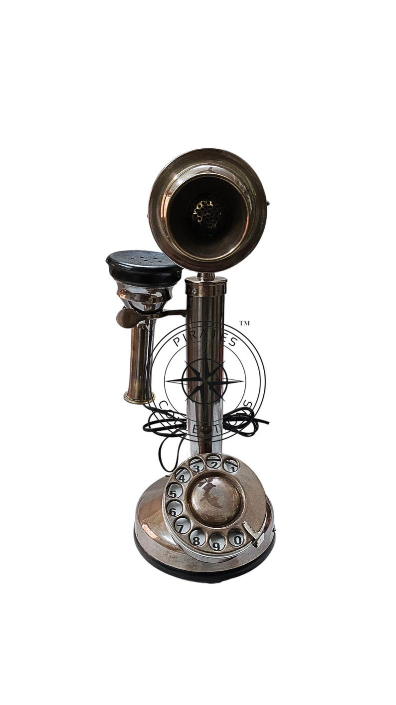 Old Retro Candlestick Phone Rotary Dial Home Office Decor Functional ...