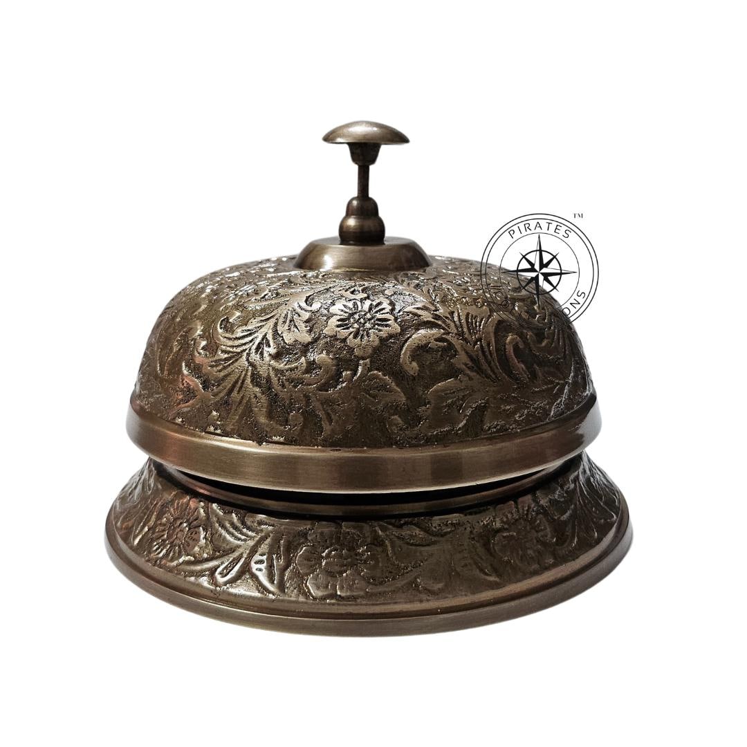 Cloche de bureau nautique en laiton, cloche d'appel ornée, cloche ...