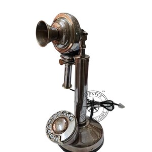Old Retro Candlestick Phone Rotary Dial Home Office Decor Functional ...