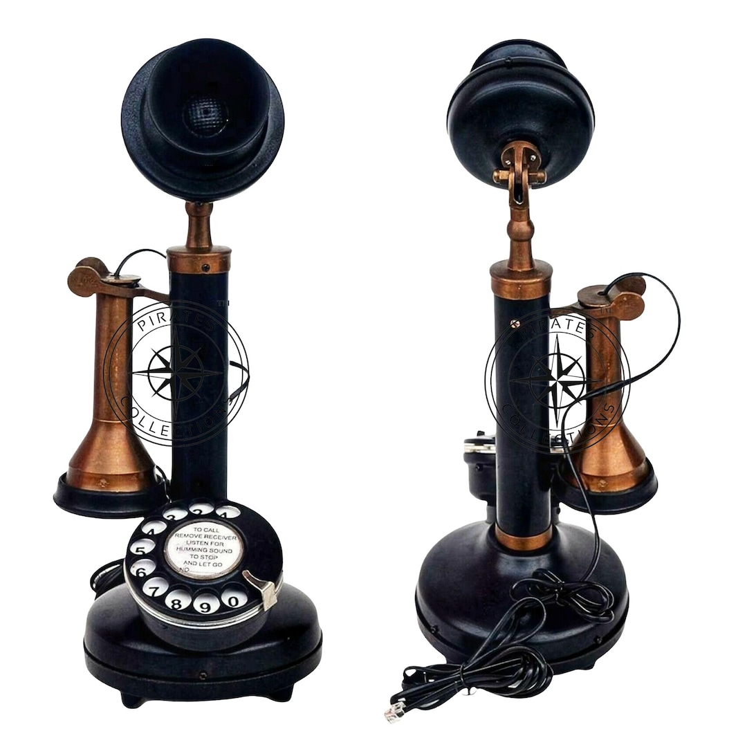 Copper Finish Candlestick Rotary Phone: Handmade Brass Reproduction - Etsy