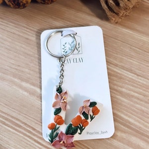 Polymer Clay Letter Keychain | Initial Keychain - Etsy